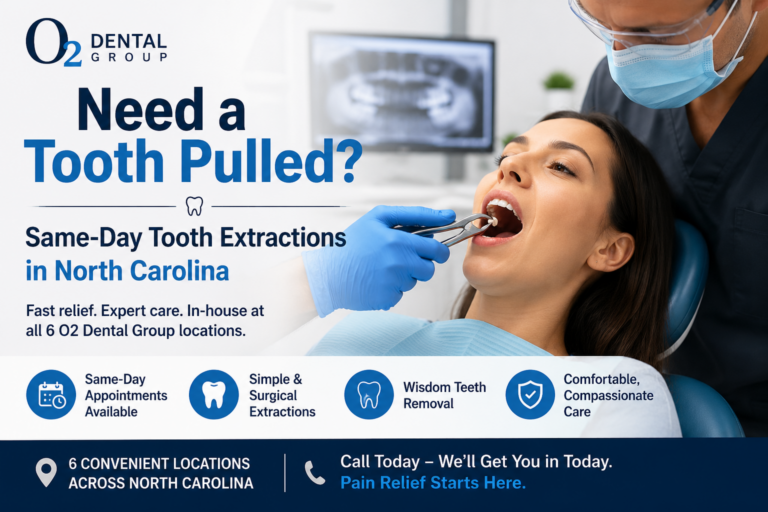 Same-Day Tooth Extractions in North Carolina | O2 Dental Group ...